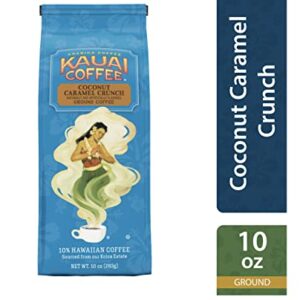 Kauai Coffee Bundle, Two (2) 10 Ounce Bags of Kauai Coconut Caramel Crunch and One (1) Coffee Bag Clip/Scoop