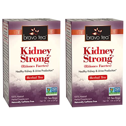 Bravo Tea Kidney Strong Herbal Tea Caffeine Free, 20 Tea Bags (Pack of 2)