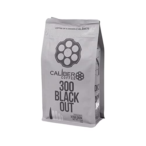 Caliber Coffee 300 Black Out Extra Dark Roast, 12oz bag, Whole Bean