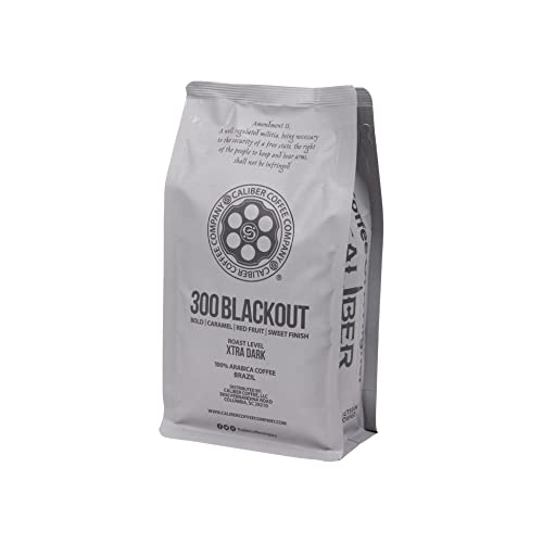 Caliber Coffee 300 Black Out Extra Dark Roast, 12oz bag, Whole Bean