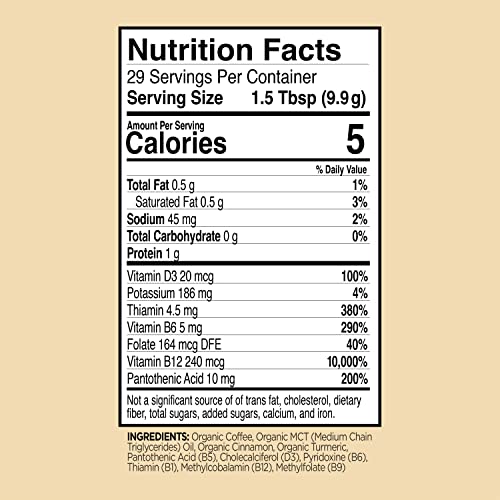 VitaCup Organic Genius Ground Keto Coffee, Increase Energy & Focus w/MCT Oil, Turmeric, B Vitamins, D3, USDA Organic Ground Coffee Medium Dark Roast, 100% Arabica Coffee Grounds, 2 bags, 10 oz each