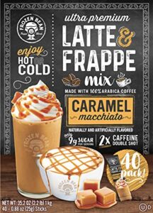 frozen bean ultra-premium caramel macchiato (lightened) latte & frappe (40 pack)