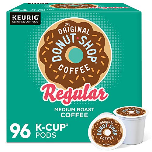 The Original Donut Shop Regular, Single-Serve Keurig K-Cup Pods, Medium Roast Coffee Pods, 24 Count (Pack of 4)