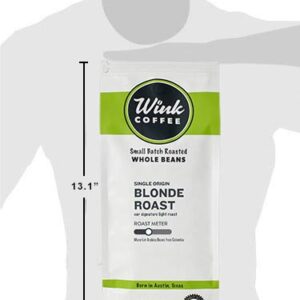 Wink Blonde Roast Whole Bean Coffee, Large 2.2 Pound Bag, 100% Arabica Coffee Beans, Single Origin Colombian, Smooth, Light, and Complex