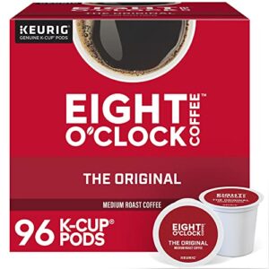 eight o’clock coffee the original, single-serve keurig k-cup pods, medium roast coffee pods, 24 count (pack of 4)