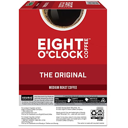 Eight O'Clock Coffee The Original, Single-Serve Keurig K-Cup Pods, Medium Roast Coffee Pods, 24 Count (Pack of 4)