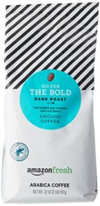 amazonfresh go for the bold ground coffee, dark roast, 32 ounce