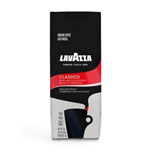 lavazza classico ground coffee blend, medium roast, 12-ounce bags (pack of 6) , value pack, rich flavor with notes of dried fruit