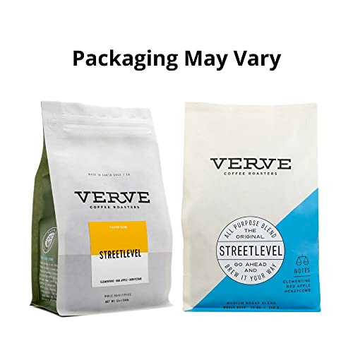 Verve Coffee Roasters Whole Bean Coffee Streetlevel Blend | Medium Roast, Brewed or Espresso, Direct Trade, Resealable Pouch | Enjoy Hot or Cold Brew | 12oz Bag