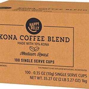 Amazon Brand - Happy Belly Medium Roast Coffee Pods, Kona Blend, Compatible with Keurig 2.0 K-Cup Brewers