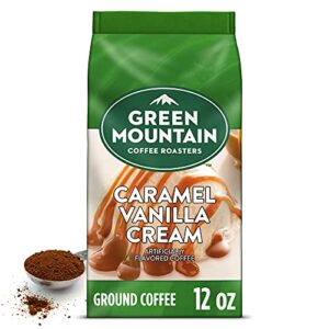 green mountain coffee roasters caramel vanilla cream, ground coffee, flavored light roast, bagged 12 oz