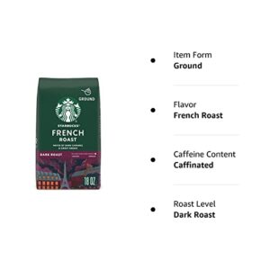 Starbucks French Roast Dark Roast Ground Coffee, 18 Ounce (Pack of 1)