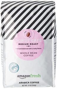 amazonfresh donut cafe whole bean coffee, medium roast, 12 ounce