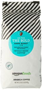 amazonfresh dark roast whole bean coffee, 32 ounce