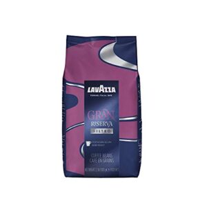 lavazza gran riserva filtro whole bean coffee dark roast 2.2lb bag ,100% natural arabica, authentic italian, blended and roasted in italy, cocoa and caramel aromatic notes