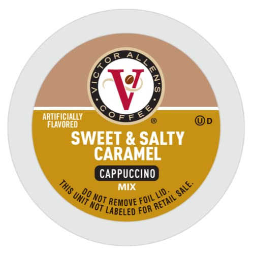 Victor Allen's Coffee Sweet and Salty Caramel Flavored Cappuccino Mix, 42 Count, Single Serve K-Cup Pods for Keurig K-Cup Brewers Brewers