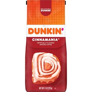 dunkin’ cinnamania flavored ground coffee, 11 ounces