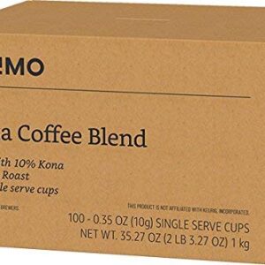 Amazon Brand - 100 Ct. Solimo Medium Roast Coffee Pods, Kona Blend, Compatible with Keurig 2.0 K-Cup Brewers