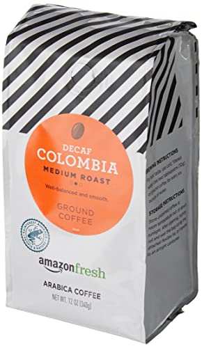 AmazonFresh Decaf Colombia Ground Coffee, Medium Roast, 12 Ounce (Pack of 3)