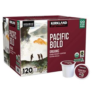 kirkland signature pacific bold coffee, dark, 120 k-cup pods