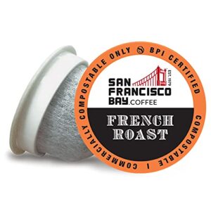 san francisco bay compostable coffee pods – french roast (120 ct) k cup compatible including keurig 2.0, dark roast