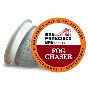 san francisco bay compostable coffee pods – fog chaser (120 ct) k cup compatible including keurig 2.0, medium dark roast