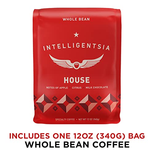 Intelligentsia Coffee, Light Roast Whole Bean Coffee - House 12 Ounce Bag with Flavor Notes of Milk Chocolate, Citrus and Apple