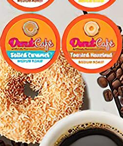 Donut Café Single Serve Coffee Pods for Keurig K Cup Brewers, Medium Roast, 20 Each : Pecan Pie, Coconut Crumble, Salted Caramel, Toasted Hazelnut, Flavored Variety Pack, 80 Count