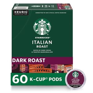 starbucks k-cup coffee pods—dark roast coffee—italian roast for keurig brewers—100% arabica—6 boxes (60 pods total)