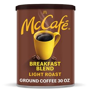 mccafe breakfast blend light roast ground coffee (30 ounce canister)