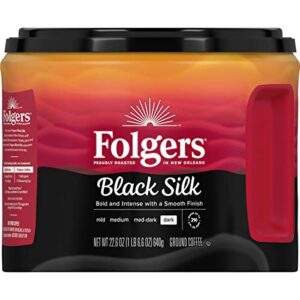 folgers black silk dark roast coffee, 22.6 ounces (pack of 6)