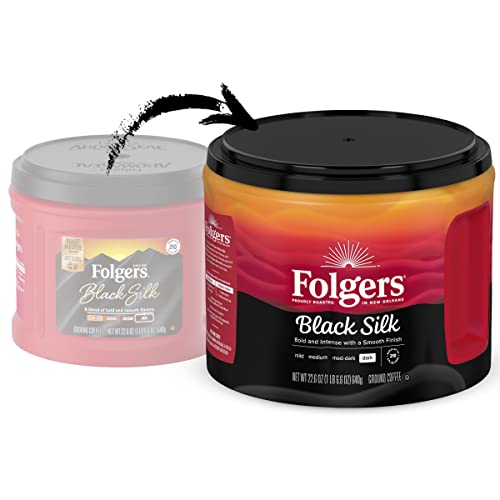 Folgers Black Silk Dark Roast Coffee, 22.6 Ounces (Pack of 6)