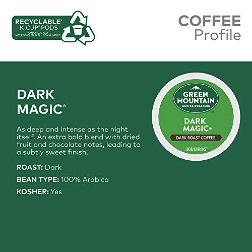 Green Mountain Coffee Roasters Dark Magic, Single-Serve Keurig K-Cup Pods, Dark Roast Coffee, 48 Count