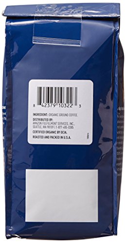 AmazonFresh Organic Fair Trade Sumatra Ground Coffee, Dark Roast, 12 Ounce