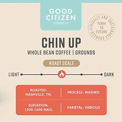 Good Citizen Coffee Co. Chin Up Whole Bean Coffee, Medium-Roast Coffee Blend, 12 Ounces, 340 Grams