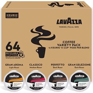 lavazza coffee k-cup pods variety pack for keurig single-serve brewers, (packaging may vary), 64 count (pack of 1)