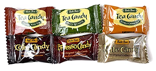 Bali's Best Coffee & Tea Candies 6-Flavor Variety: One 3 lb Assorted Bag of Coffee, Espresso, Latte, Green Tea Latte, Citrus Green Tea, and Classic Iced Tea in a BlackTie Box