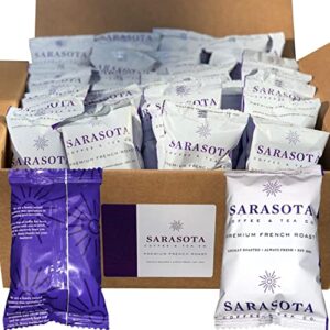 sarasota coffee & tea co. signature dark european 1.5 oz coffee packets, gourmet colombian bulk coffee, office coffee, 12 cup coffee packs, medium roast, single pot bags for drip coffee makers, 42 count