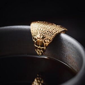 COPPERTIST.WU Coffee Spoons Cobra Mini Dessert Teaspoons for Bar Tableware Snake Soup Stirring Hanging Cup Scoop (Gold Vermeil)