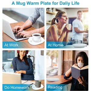 Evoio Coffee Mug Warmer, Coffee Cup Warmer with Automatic Shut Off, Coffee Warmer for Desk Office Home Use, Cup Warmer Plate for Coffee, Milk, Tea, Water, New Year Birthday Gift, White