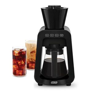 dash rapid cold brew maker with vacupress™ technology with glass carafe for 40 ounces of instant fresh cold brew coffee or iced tea