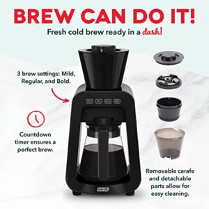 DASH Rapid Cold Brew Maker with VacuPress™ Technology with Glass Carafe for 40 Ounces of Instant Fresh Cold Brew Coffee or Iced Tea