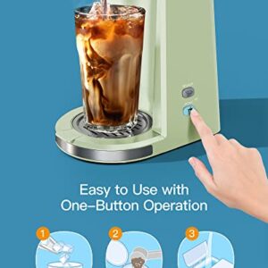 Famiworths Iced Coffee Maker, Hot and Cold Coffee Maker Single Serve for K Cup and Ground, with Descaling Reminder and Self Cleaning, Iced Coffee Machine for Home, Office and RV, Green