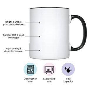 YouNique Designs Mushroom Mug, 11 Ounces, Mushroom Cup, Mushroom Tea Cup, Mushroom Coffee Cup, Mushroom Cups, Mushroom Coffee Mug, Mushroom Tea Mug (Black Handle)