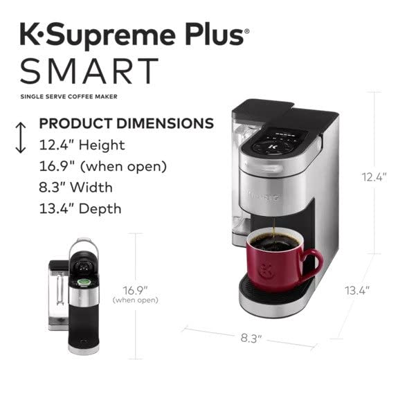 Keurig Supreme Plus Smart Single Serve K-Cup Pod Coffee Maker, 78 oz removable water reservoir, Stainless