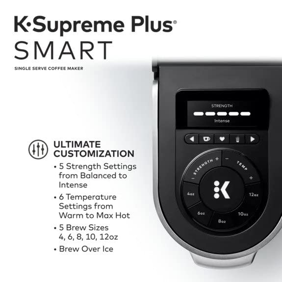 Keurig Supreme Plus Smart Single Serve K-Cup Pod Coffee Maker, 78 oz removable water reservoir, Stainless