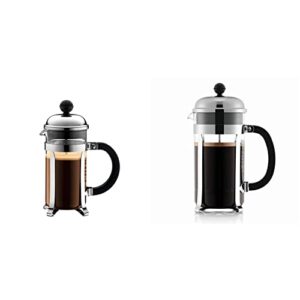 bodum chambord french press coffee and tea maker, 12 ounce, chrome & 1928-16us4 chambord french press coffee maker, 1 liter, 34 ounce, chrome