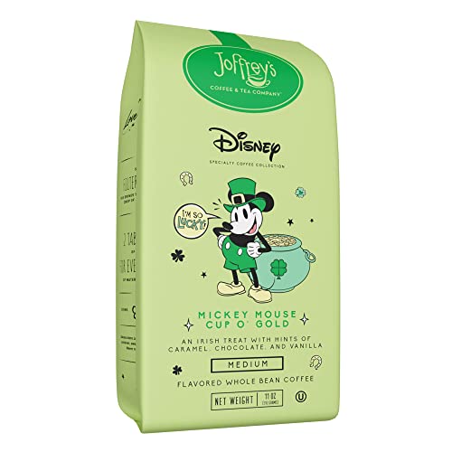 Joffrey's Coffee - Disney Mickey Mouse Cup O’ Gold, Disney Specialty Coffee Collection, Artisan Medium Roast, Arabica Coffee Beans, Sweet, Full-Bodied Flavors, Brew or French Press (Whole Bean, 11oz)