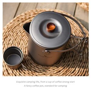 Boundless Voyage Titanium Camping Coffee Pot 1.5L Barista Kettle Coffee Maker Outdoor Traveling Campfire Stovetop Fast Brew Kettle, Capacity 50 Fl.Oz