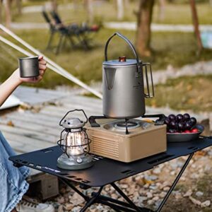 Boundless Voyage Titanium Camping Coffee Pot 1.5L Barista Kettle Coffee Maker Outdoor Traveling Campfire Stovetop Fast Brew Kettle, Capacity 50 Fl.Oz